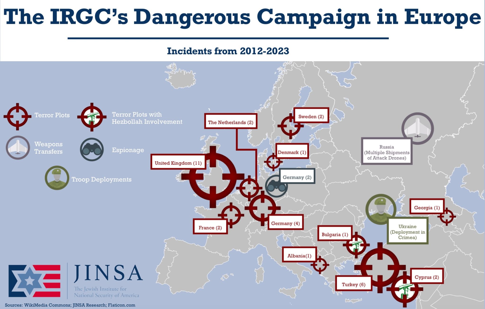 Infographic: The IRGC's Dangerous Campaign in Europe Map - JINSA