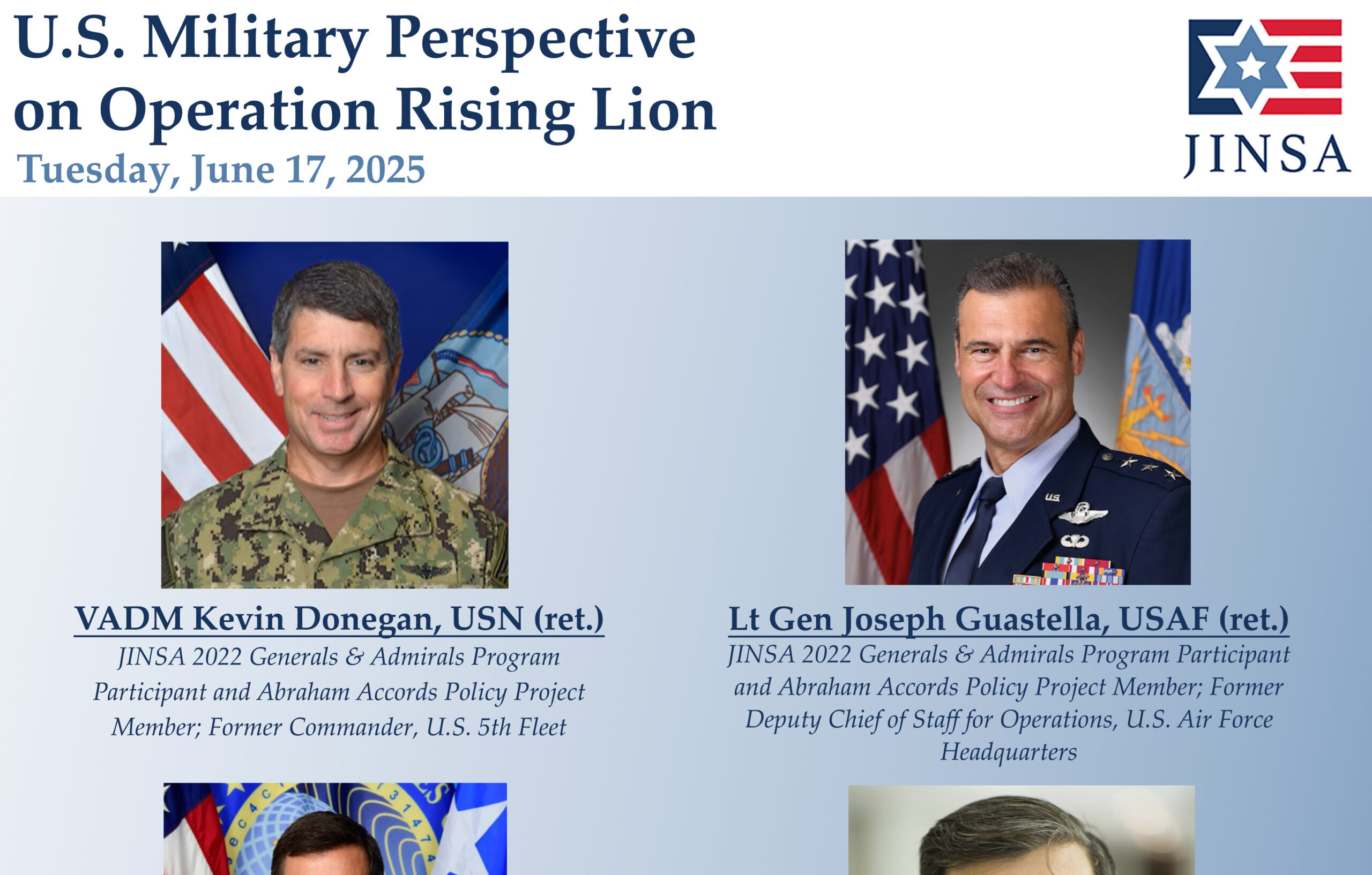 Watch Webinar - U.S. Military Perspective on Operation Rising Lion ...
