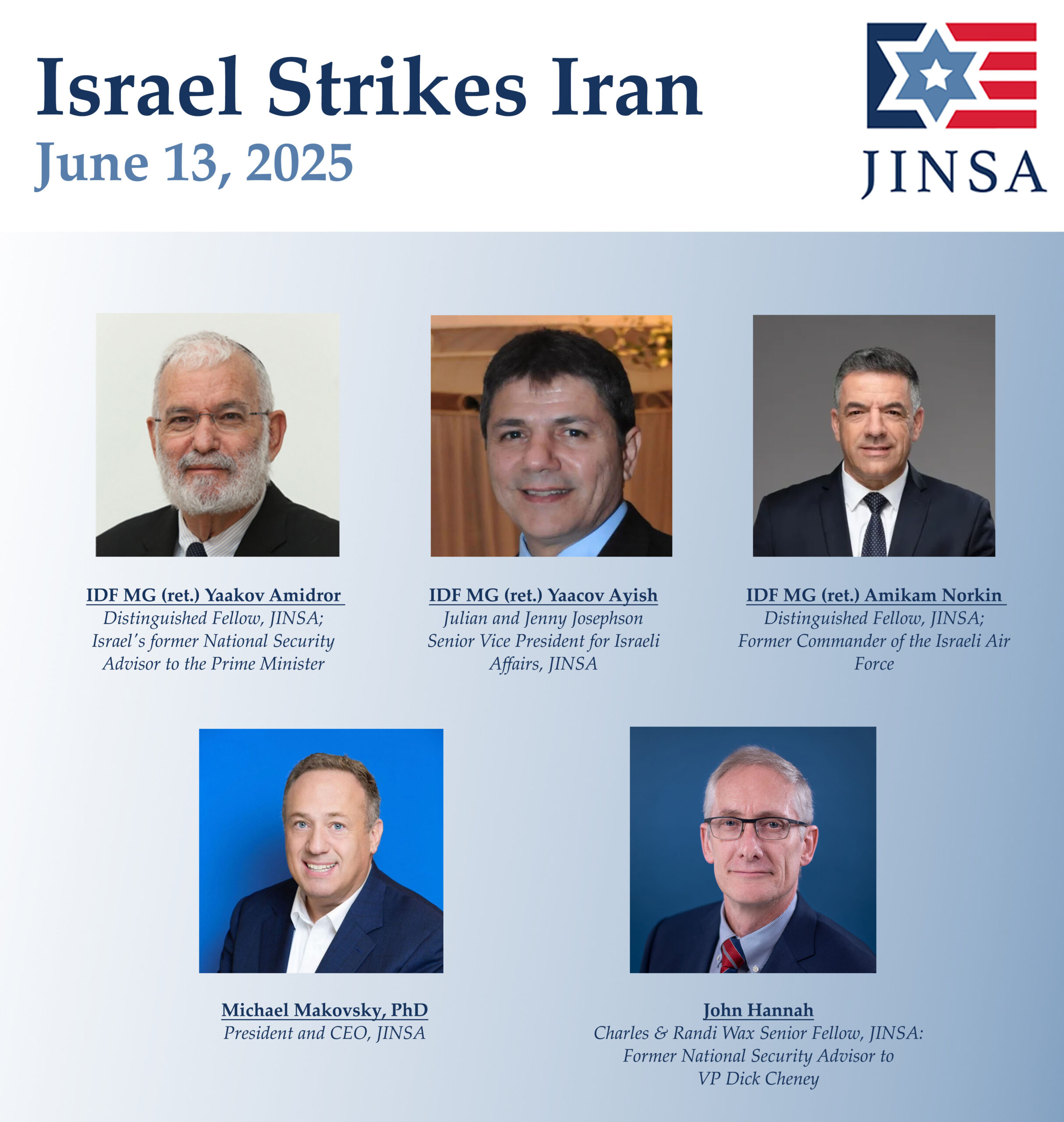 Watch Webinar - Israel Strikes Iran - JINSA