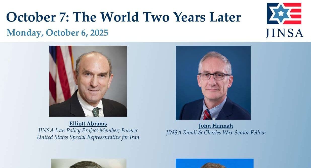 Watch Webinar - October 7: The World Two Years Later - JINSA