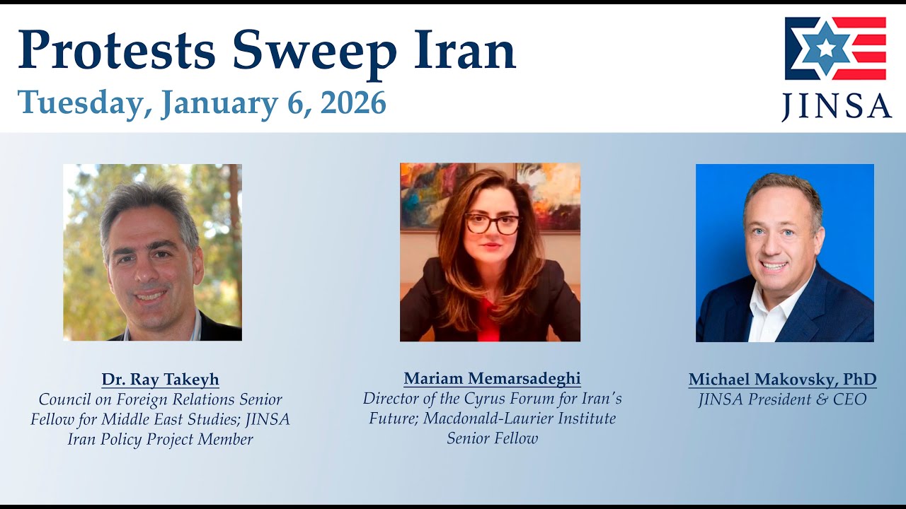 Watch Webinar - Protests Sweep Iran - JINSA
